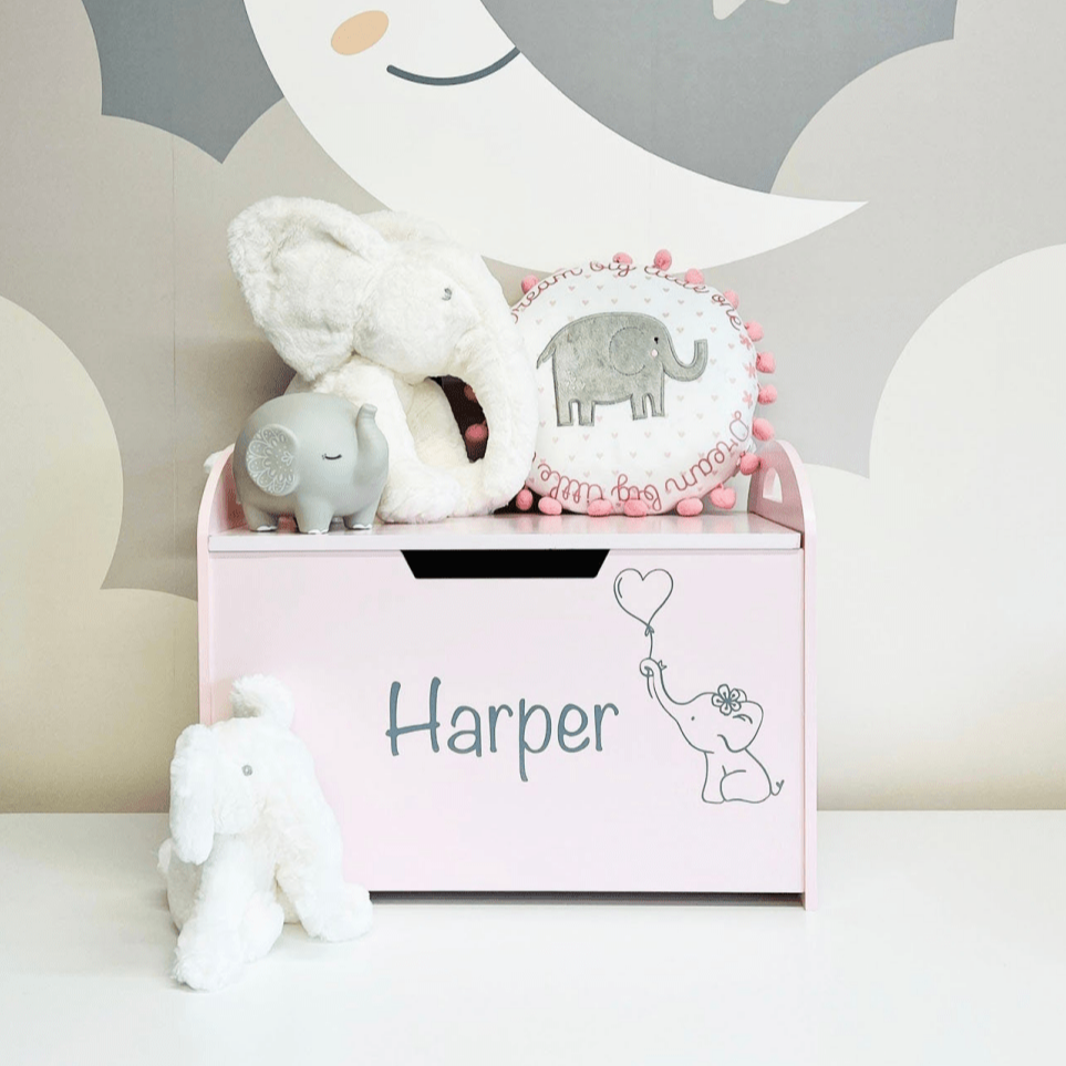Wooden elephant toy box store