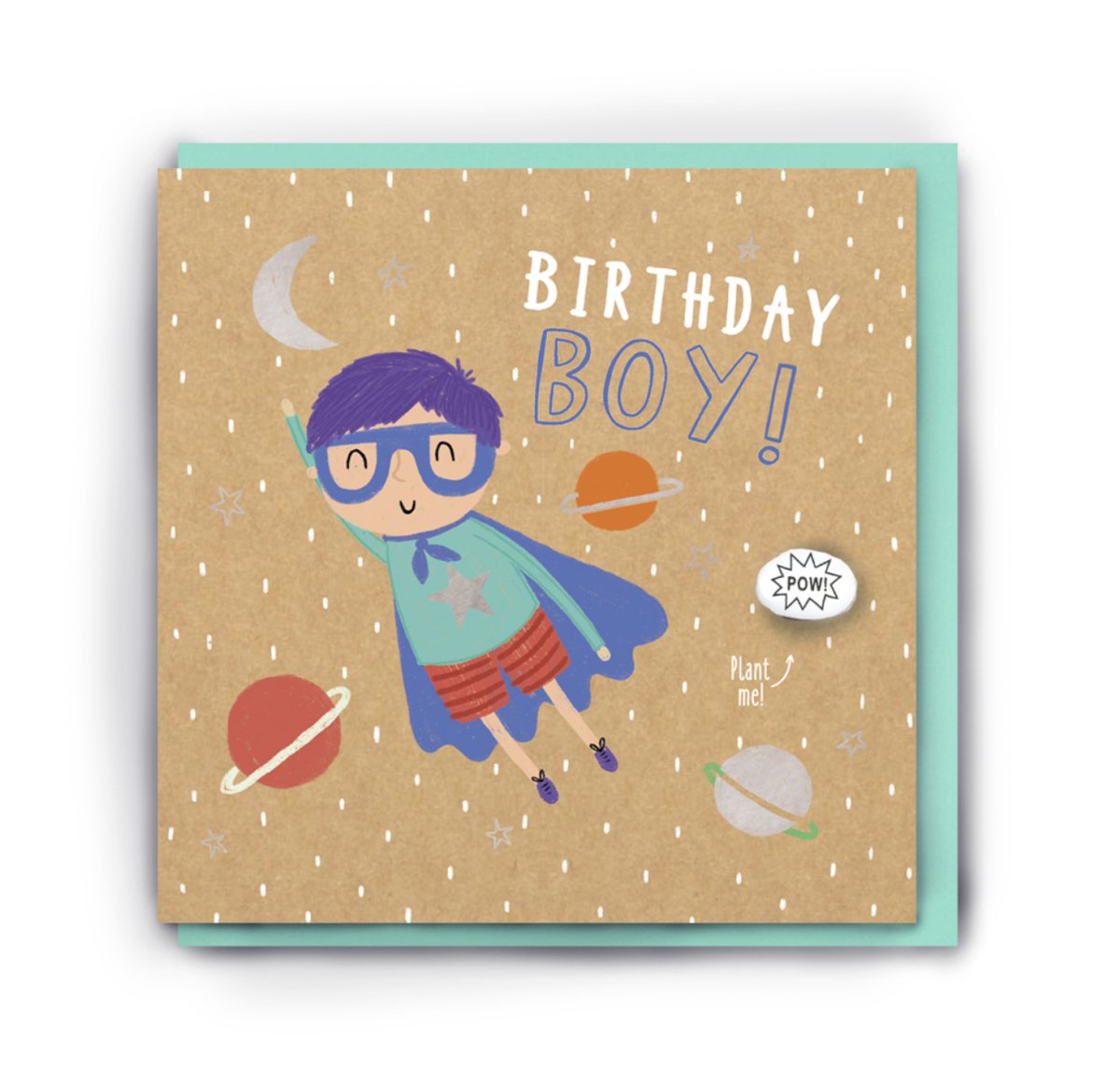 Superhero Birthday Boy Card – Just Blue Or Pink