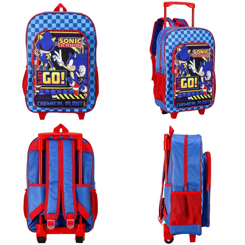 Sonic the Hedgehog Deluxe Travel Trolley | Boys Pull-A-Long Suitcase