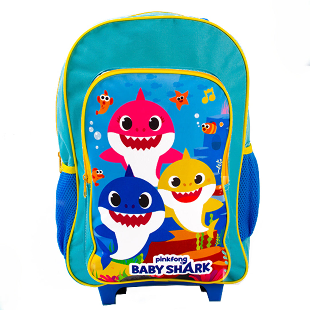 Baby Shark Deluxe Travel Trolley | Kids Backpack – Just Blue Or Pink