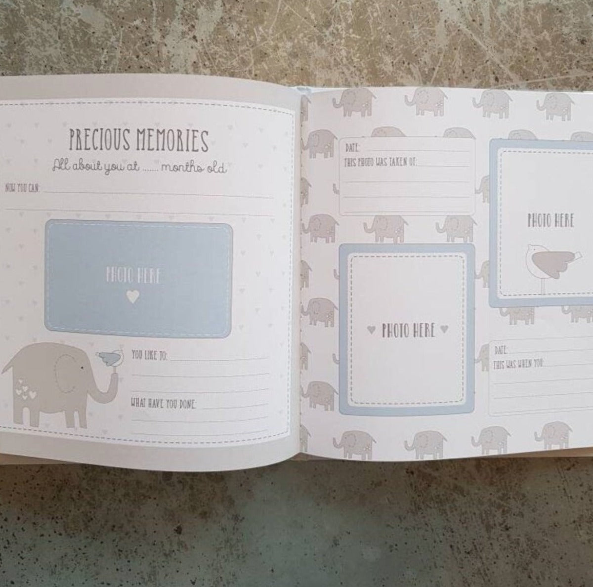 Personalised My First Year Baby Record Book - Blue