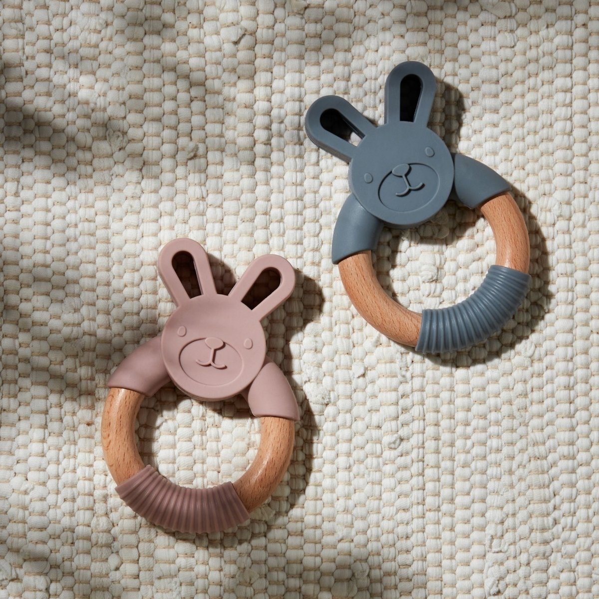 Bambino Bunny Teething Toy Blue – Just Blue Or Pink