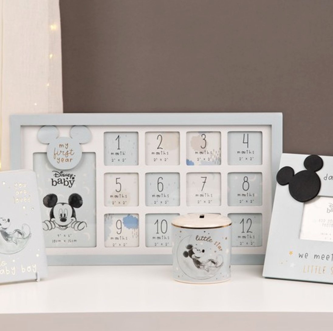 Blue Mickey Mouse Countdown Scan Frame|Perfect for Baby Boy's Nursery ...