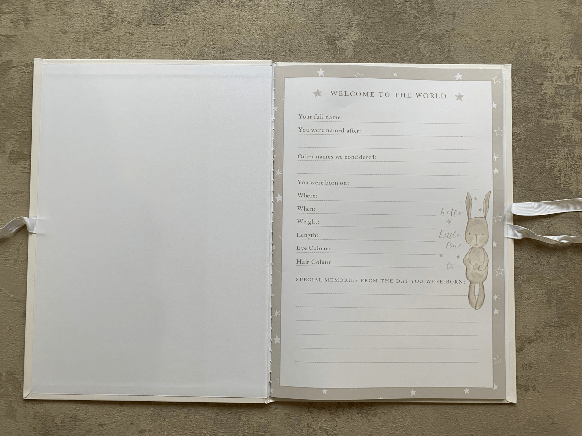 Personalised Baby Record Book - Gold Text – Just Blue Or Pink