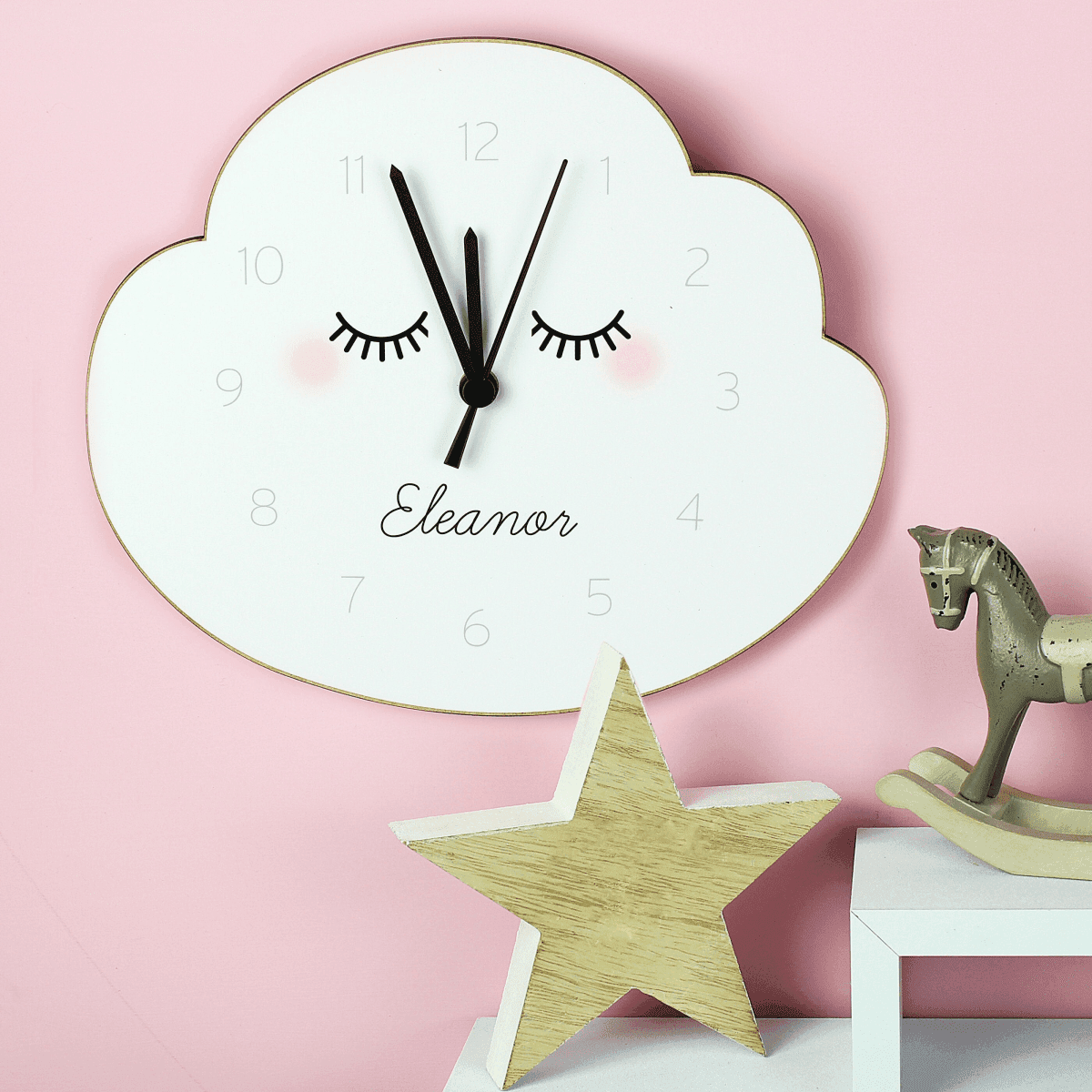 Personalised Cloud Wooden Clock