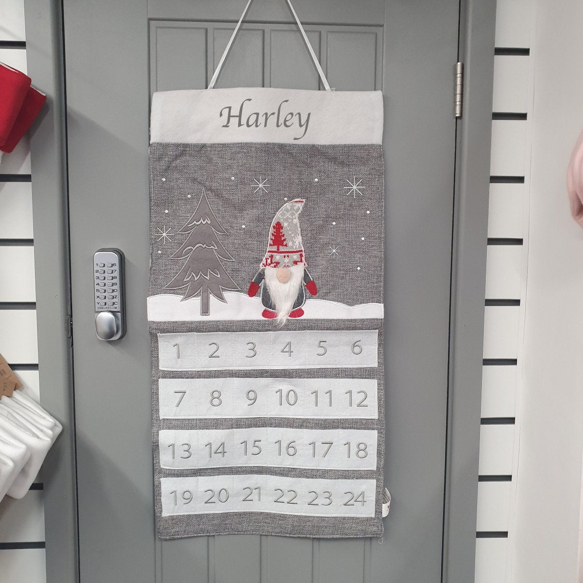 Personalised Grey Gonk Advent Calendar – Just Blue Or Pink