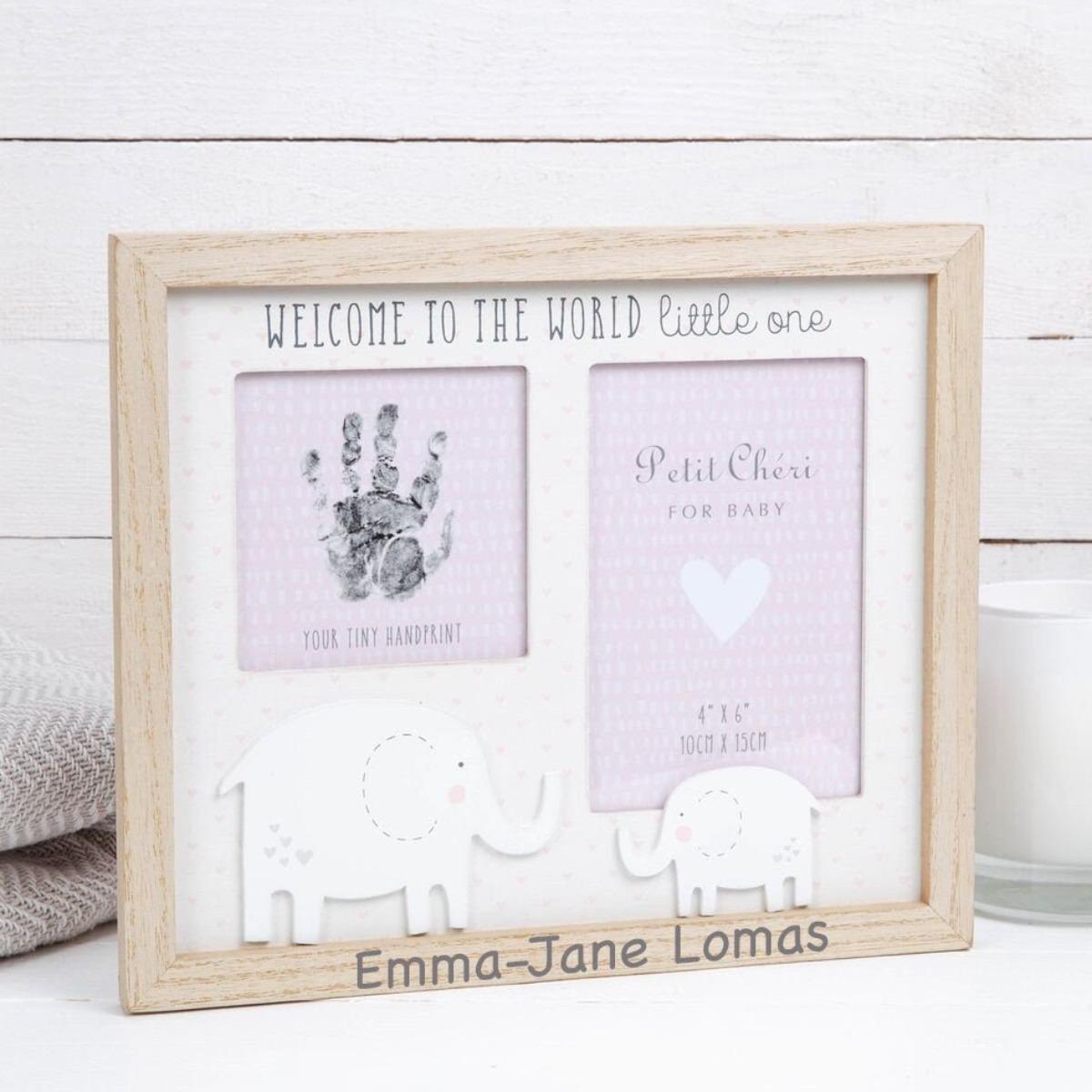Personalised Handprint Photo Frame – Just Blue Or Pink