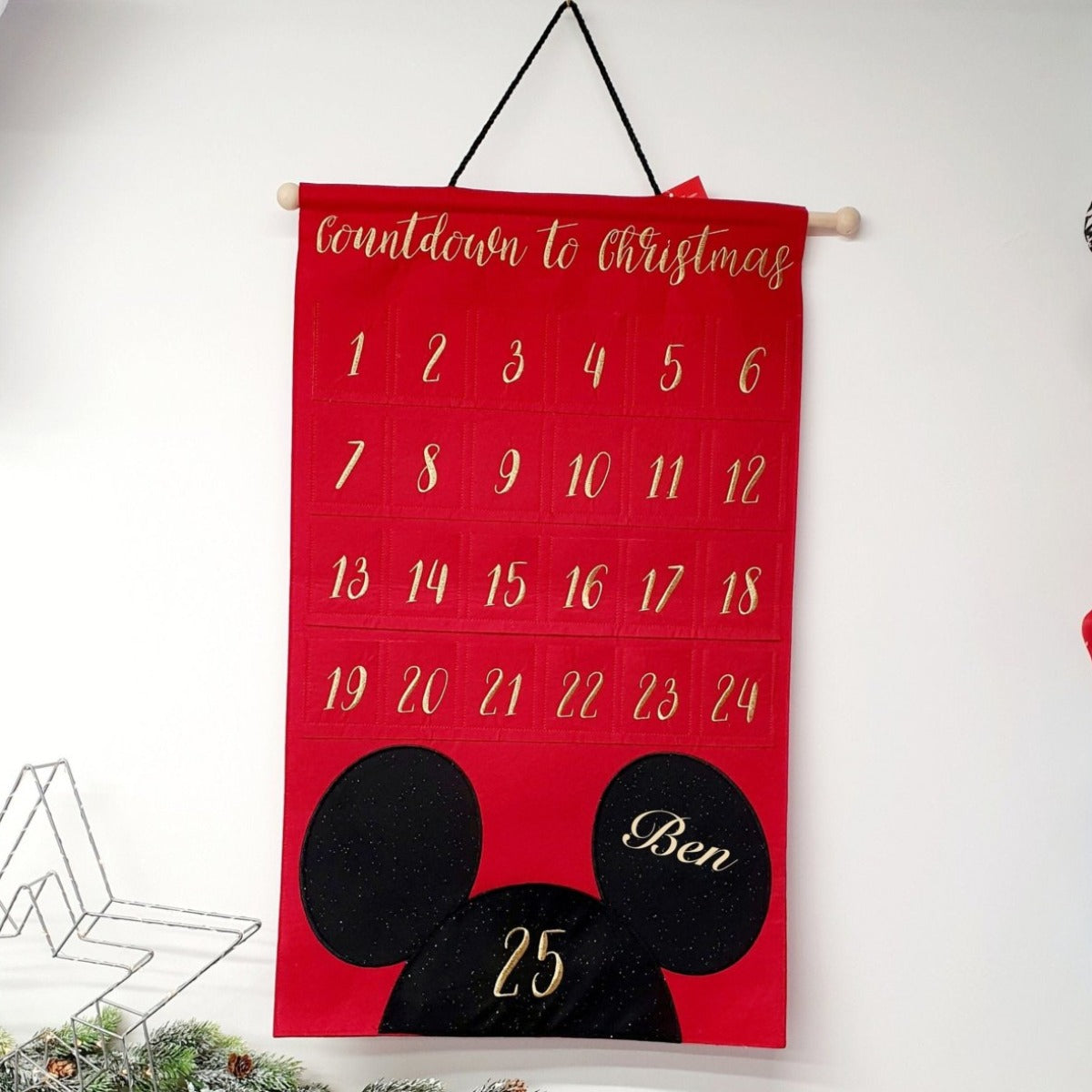 Personalised Mickey Mouse Advent Calendar – Just Blue Or Pink