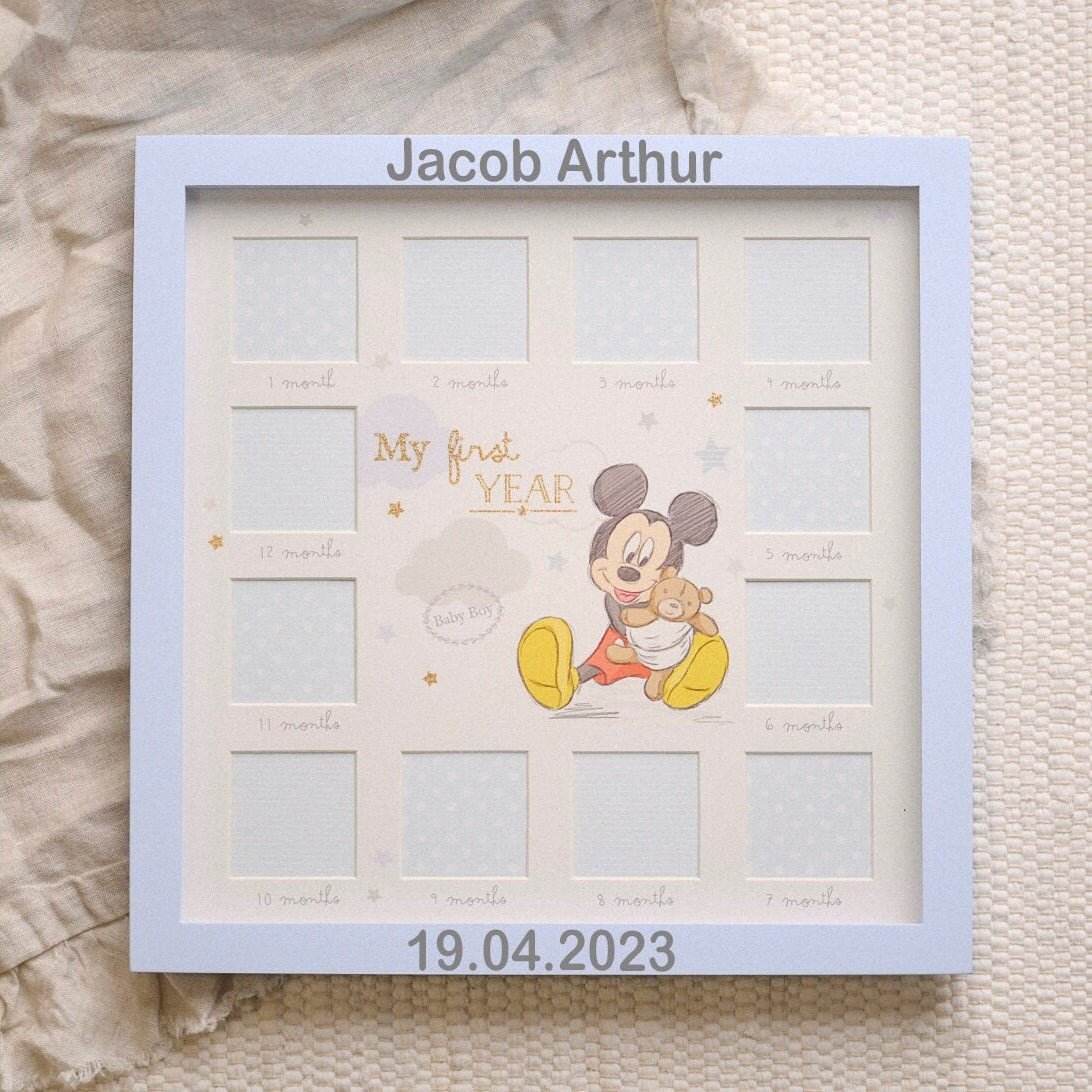Personalised Mickey Mouse Collage Frame – Just Blue Or Pink