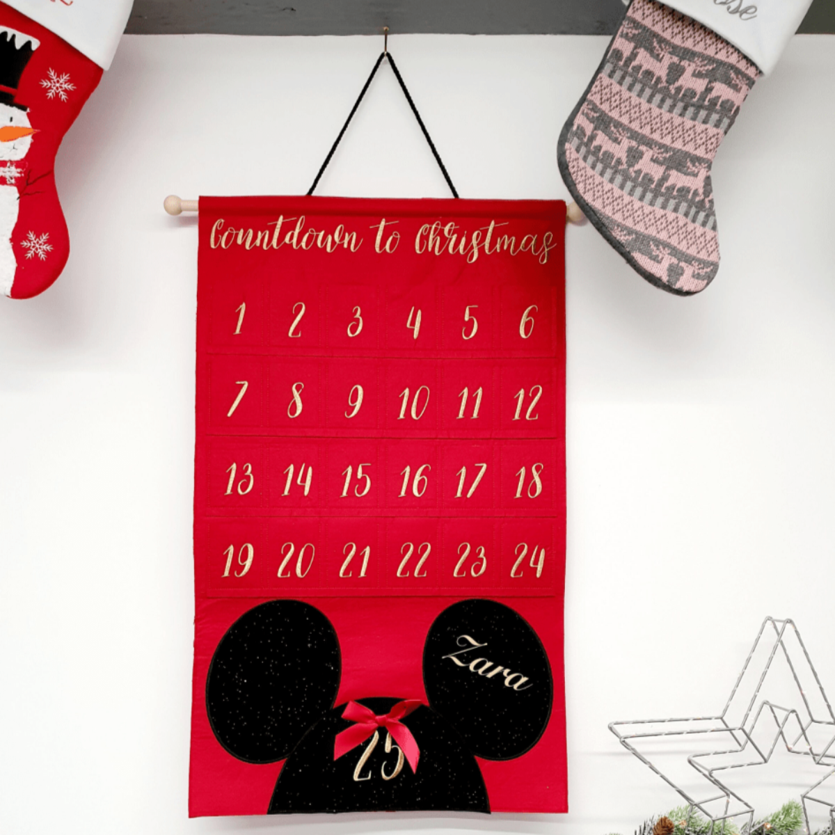 Personalised Minnie Mouse Advent Calendar – Just Blue Or Pink