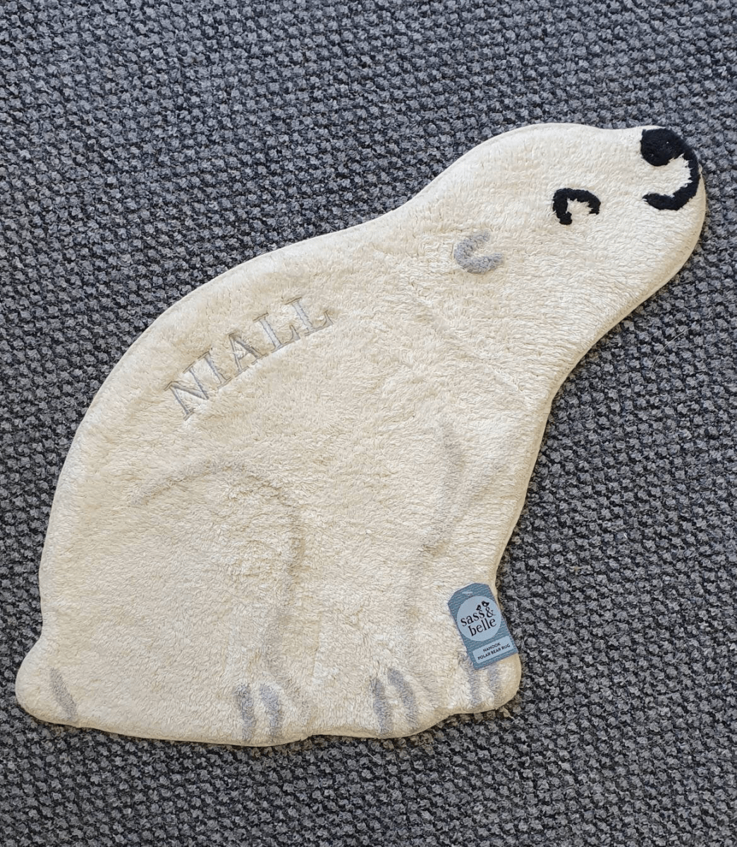 Personalised Polar Bear Rug – Just Blue Or Pink