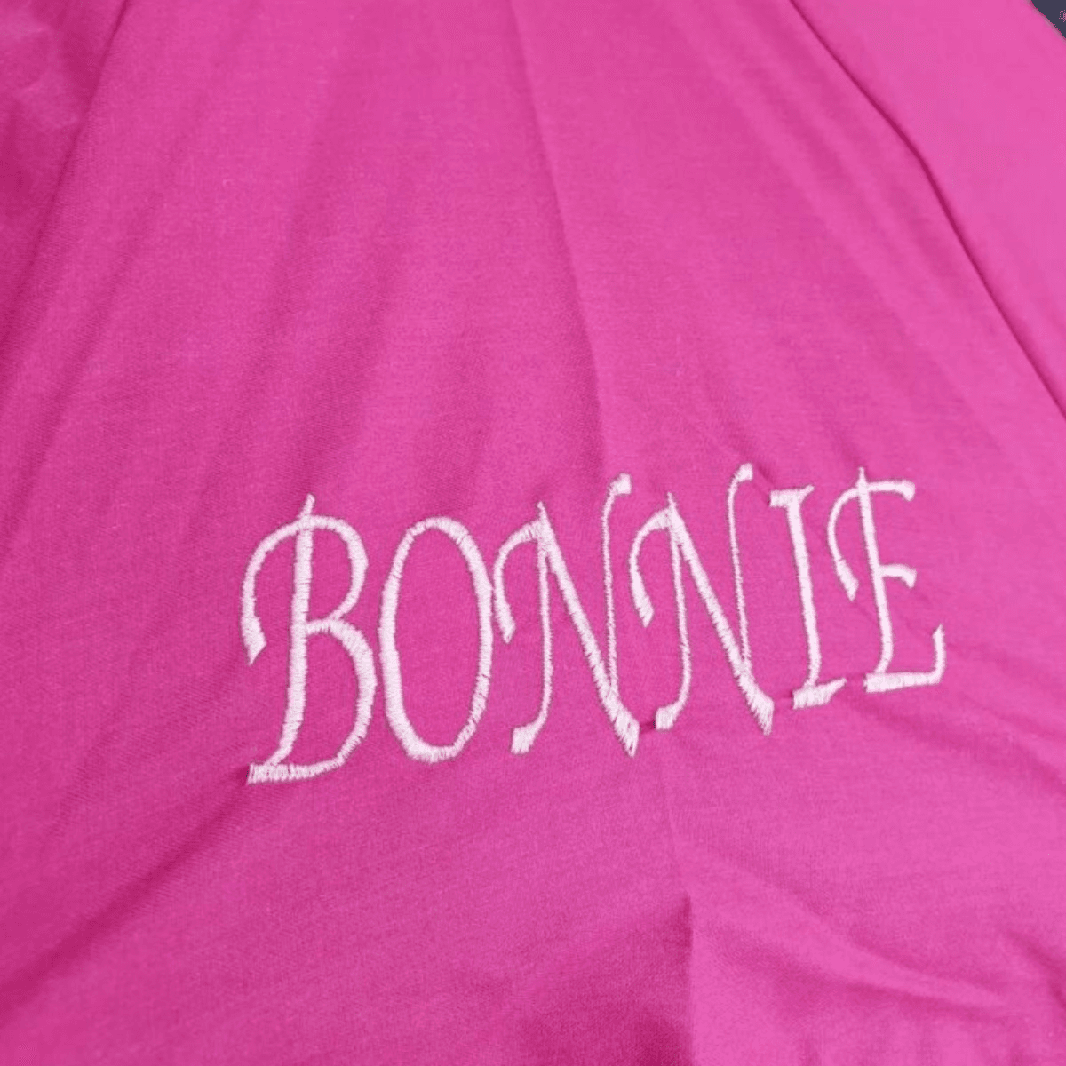 Personalised Hot Pink Pram Parasol | Embroidered Name | Buggy Umbrella