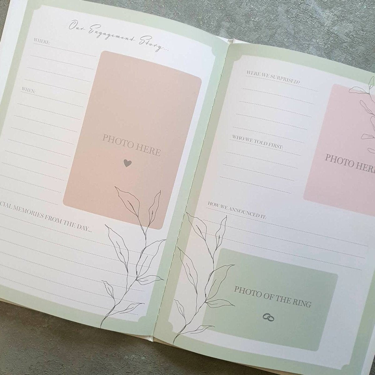 Personalised Wedding Memory Book – Just Blue Or Pink