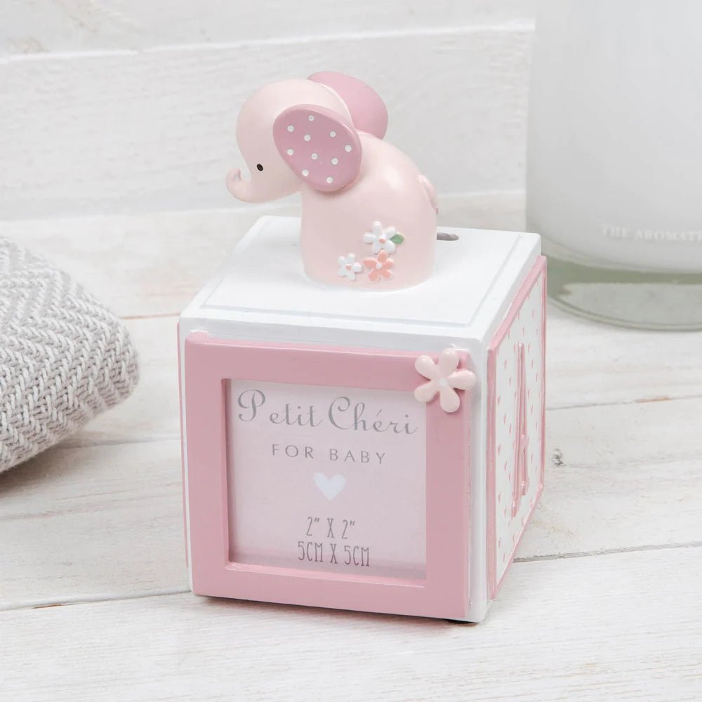 Pink Elephant Money Box & Frame – Just Blue or Pink