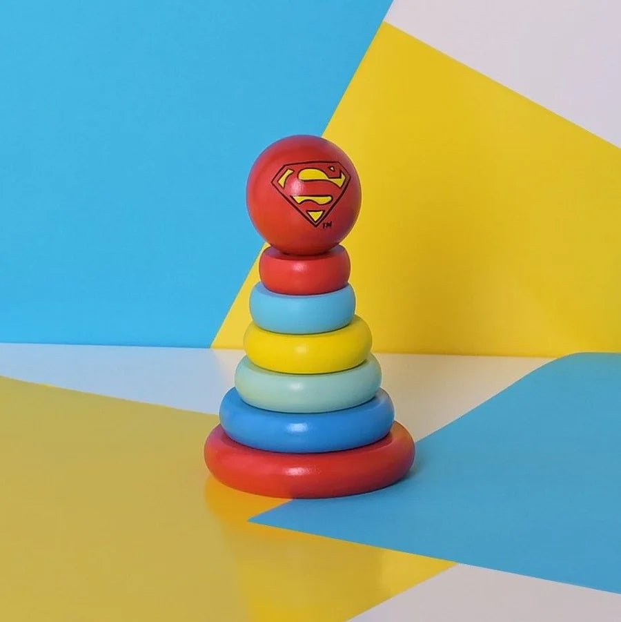 Warner Bros Superman Wooden Stacker – Just Blue Or Pink